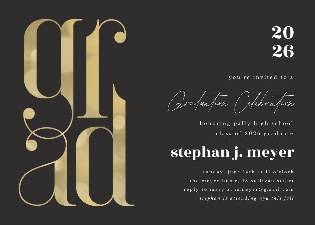 Grad script - Graduation Party Invitation Template (Free) | Greetings Island